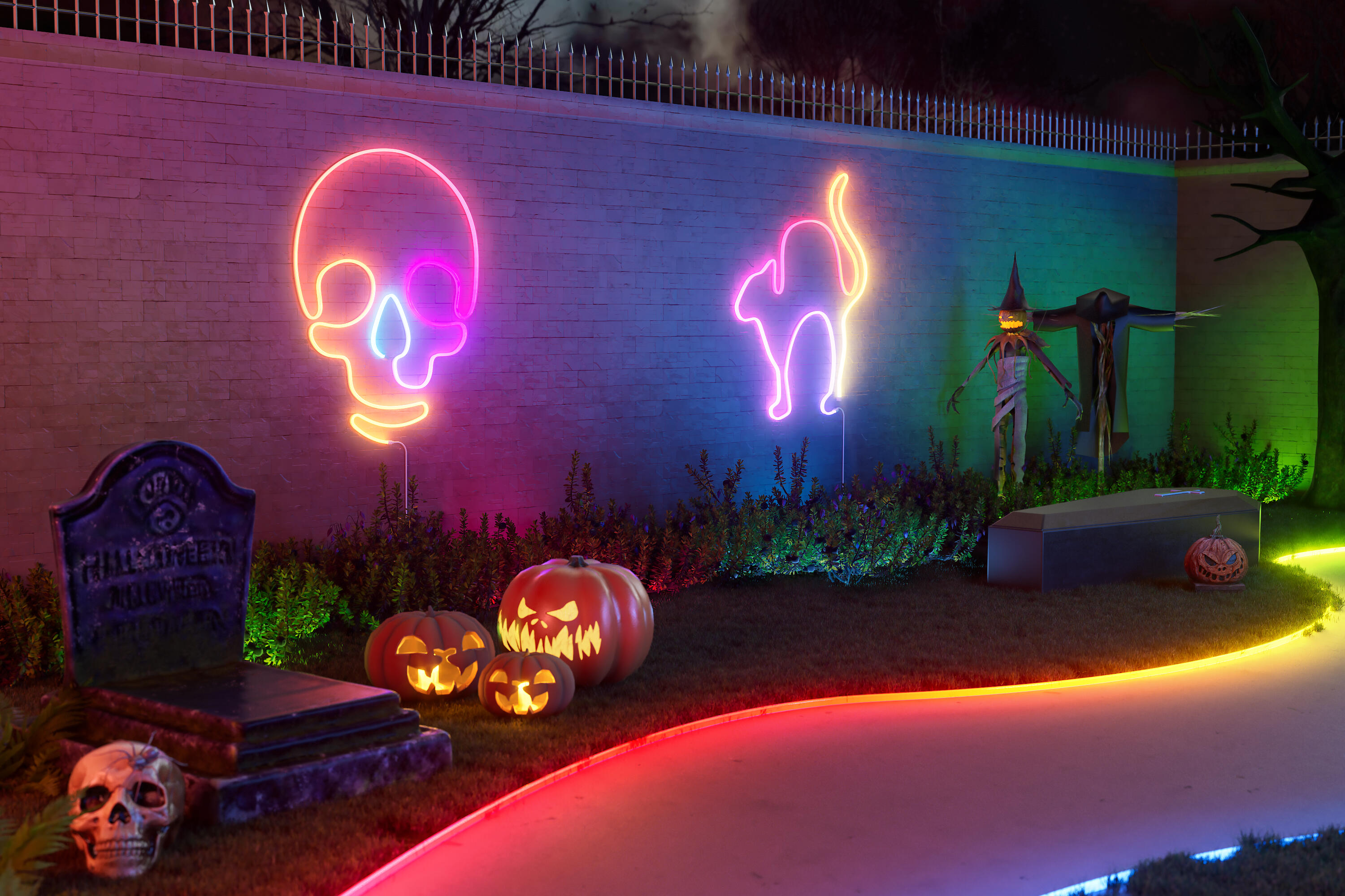 New Smart Light Strips Offer Inventive Last-Minute Halloween Glow Art