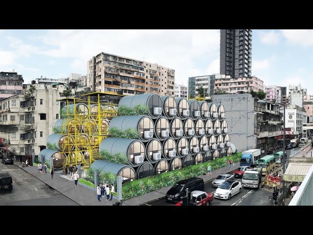 Micro homes inside water concrete pipes