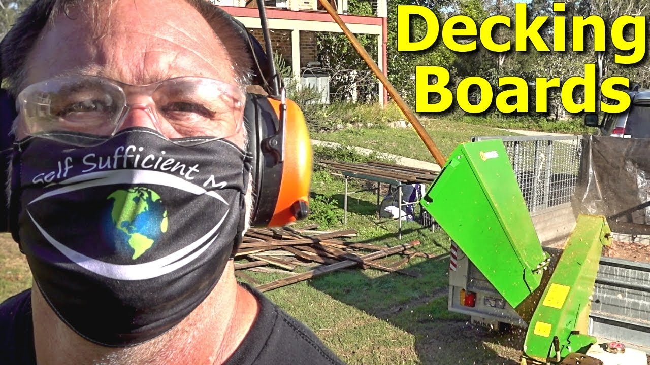 Chipping decking boards for garden mulch