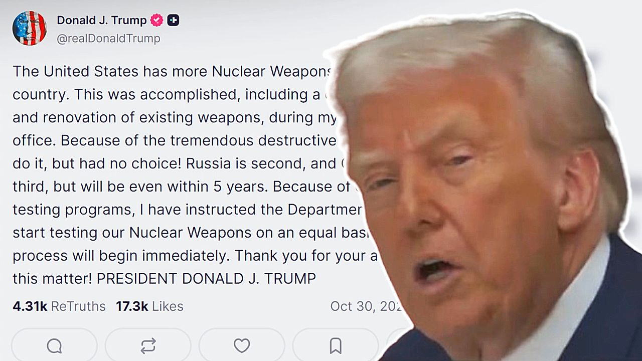 Trump Announces Immediate Resumption Of Us Nuclear Weapons Testing