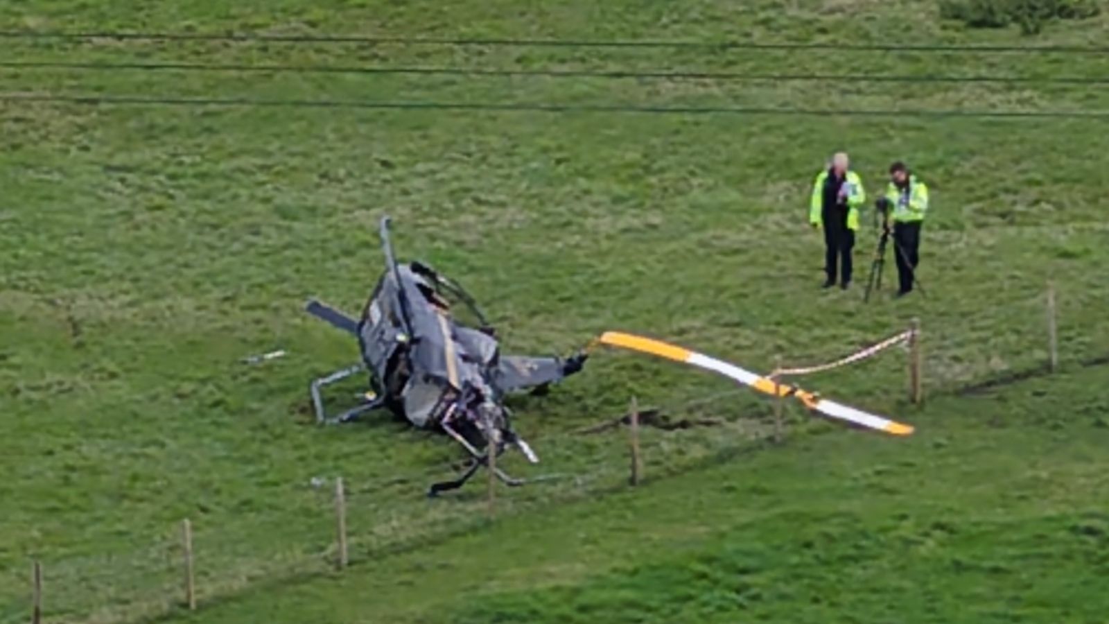 Moments after helicopter crash