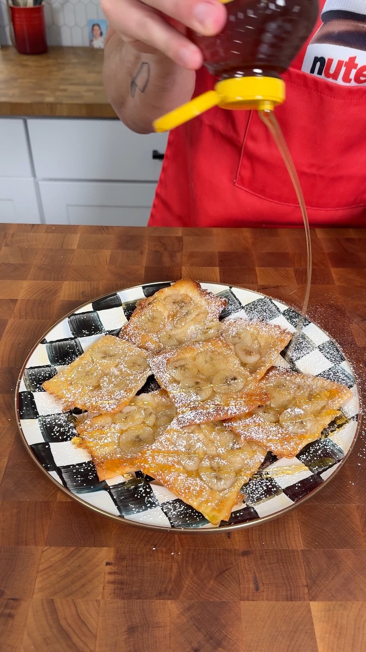 Upside down banana puff pastry tarts