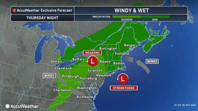 Cold winds, even snow to follow late week rainstorm in eastern US