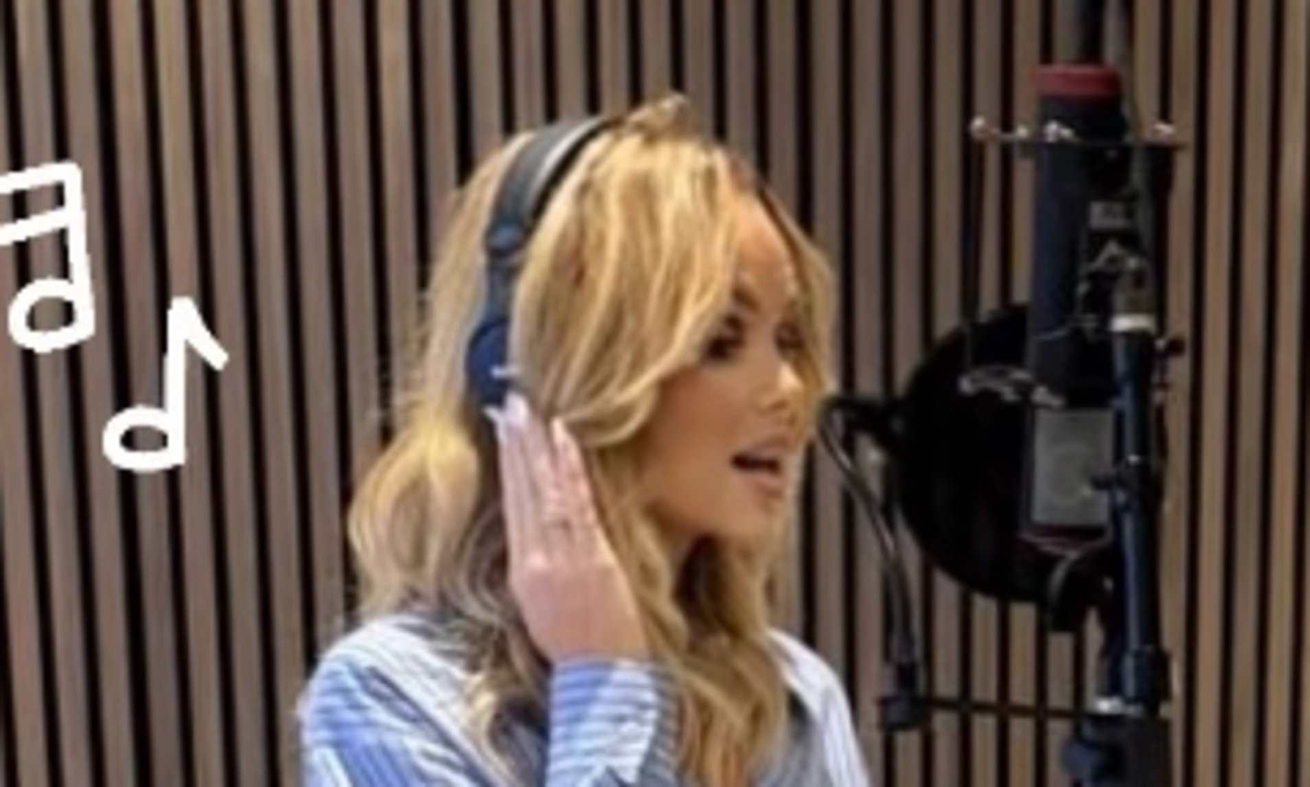 Amanda Holden teases music project as she hits studio with producer ...