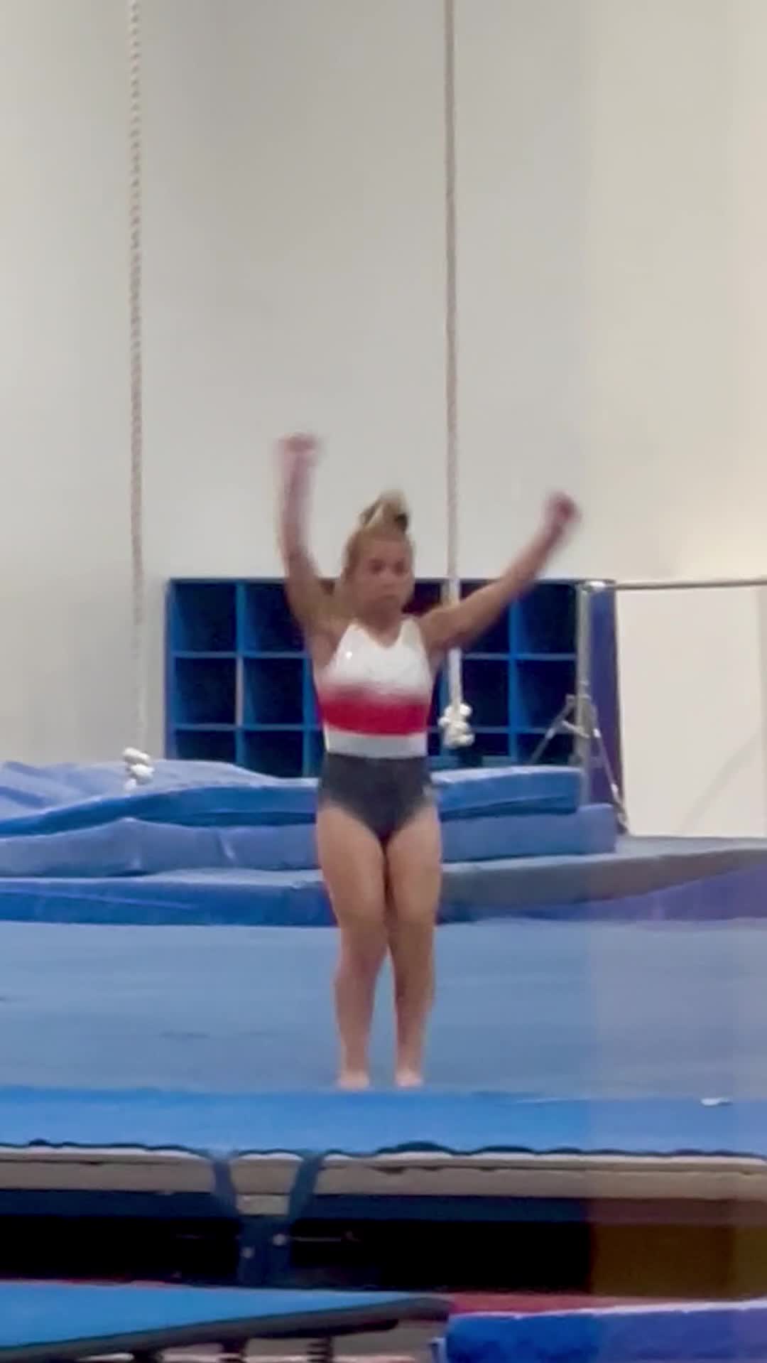 Gymnast is performing a round off back twist!