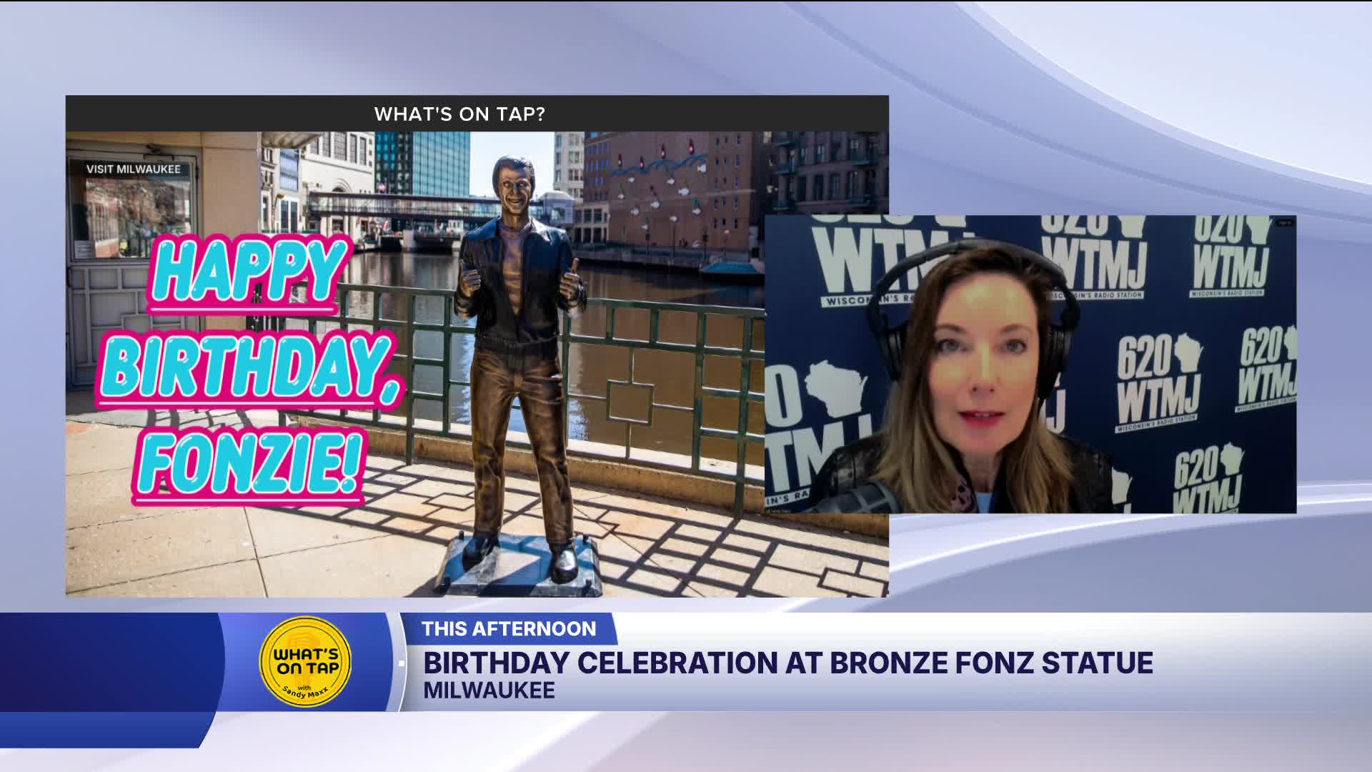 What's on Tap with Sandy Maxx: Birthday celebration at Bronze Fonz statue in Milwaukee