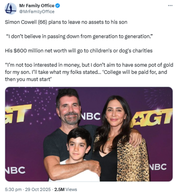 Simon Cowell’s $600mn legacy plan sparks debate after he admits his son ...