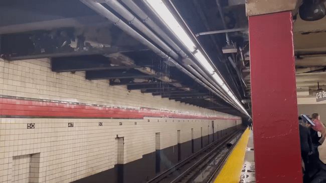Water Pours Into NYC Subway Station Amid Flash Flood Warning