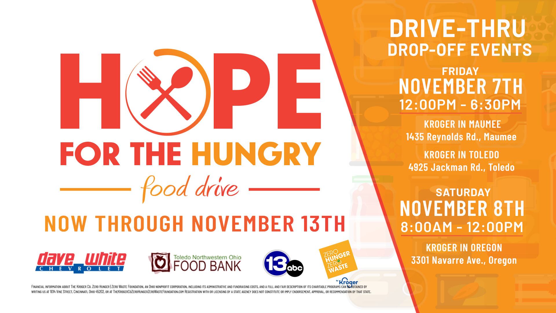 13abc partnering with local orgs for Hope for the Hungry food drive