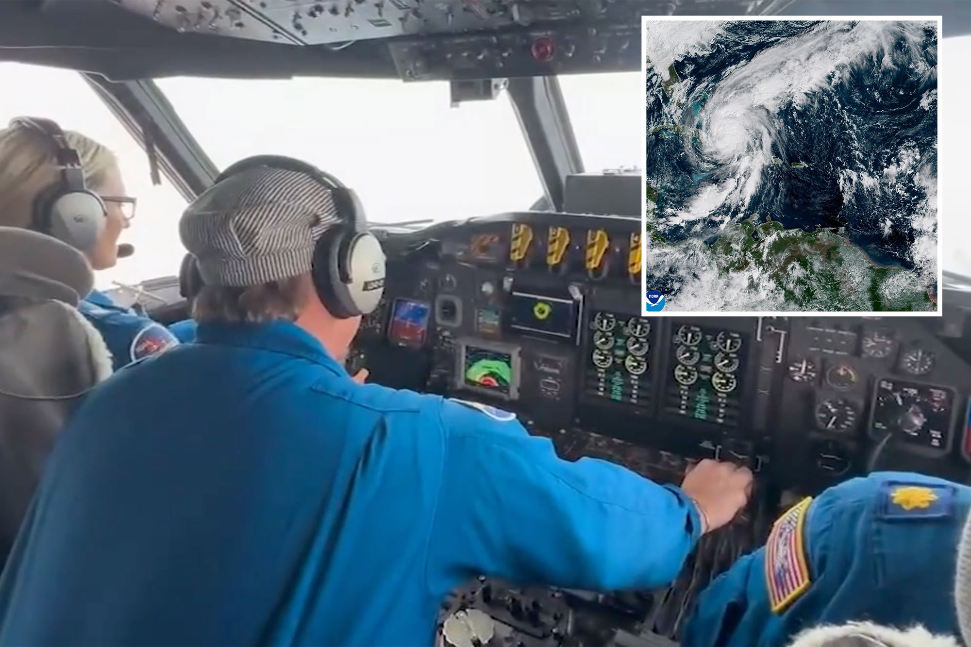 Storm chasers tossed around by extreme turbulence while flying straight ...