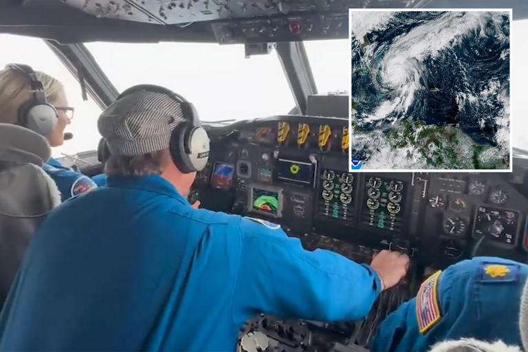 Storm chasers tossed around by extreme turbulence while flying straight ...