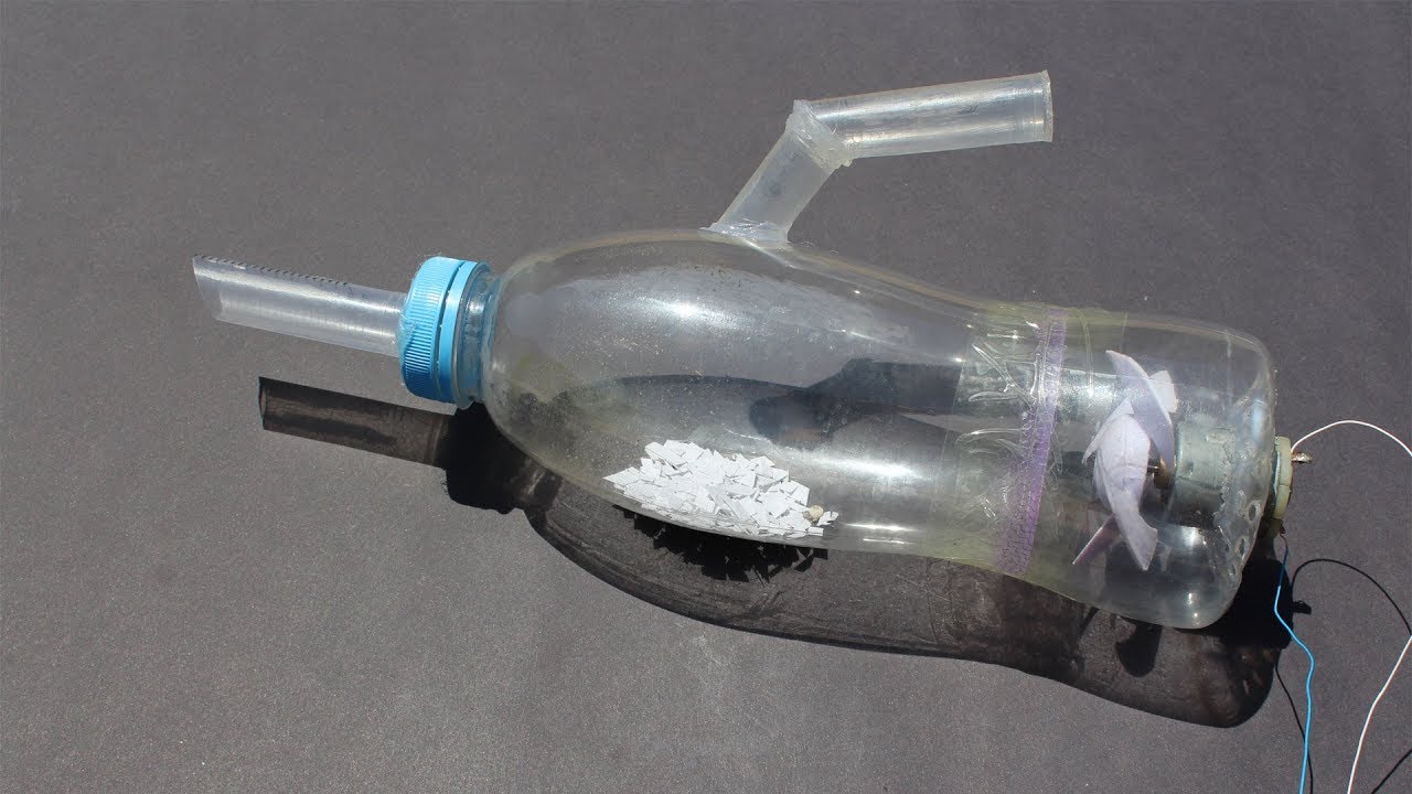 DIY science projects how to make vacuum cleaner using plastic bottle