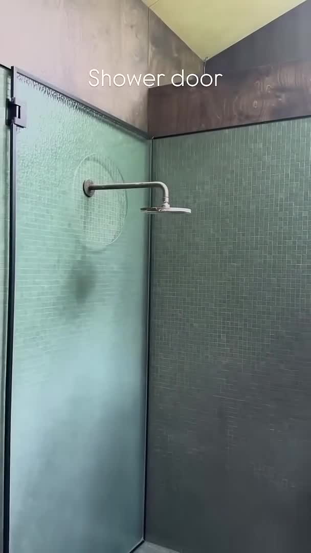 Smart shower door with cut-out for shower head! 🚿