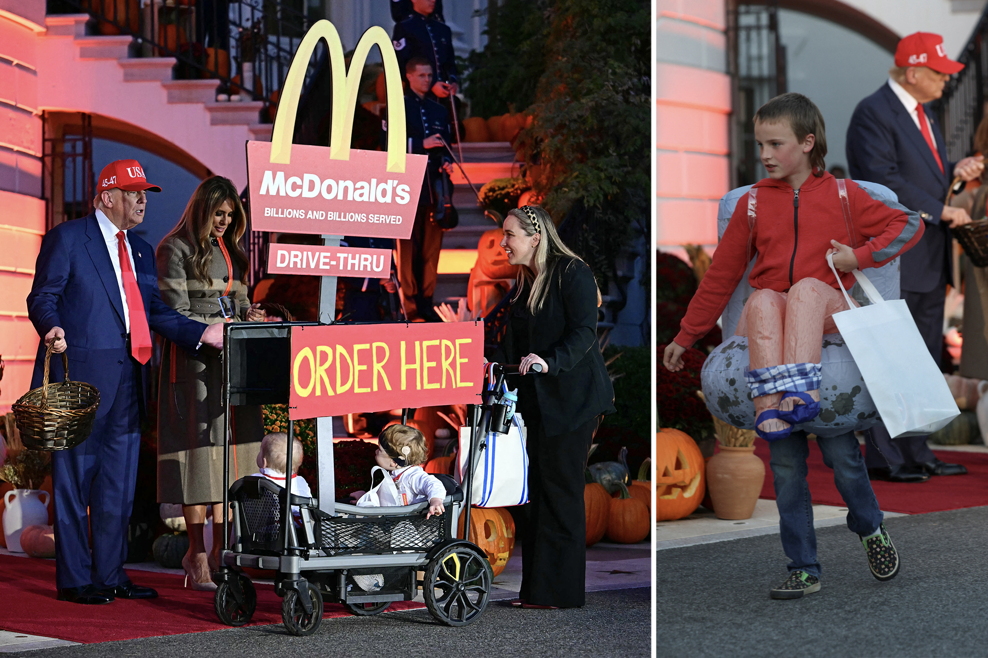 Trump greets hundreds of trick-or-treaters at White House Halloween ...