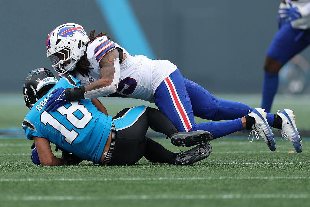 Bills' linebacker Shaq Thompson misses practice with hamstring injury
