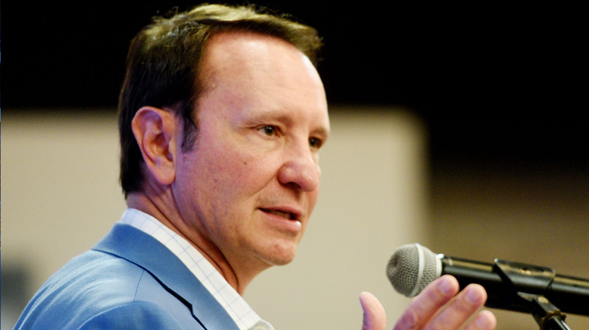 LSU football’s president names controversial new AD on first day at office