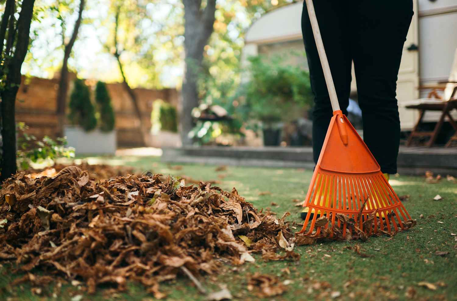 I Swear by the "Grid Method" for Raking Leaves in My Yard (And So Do Pros)