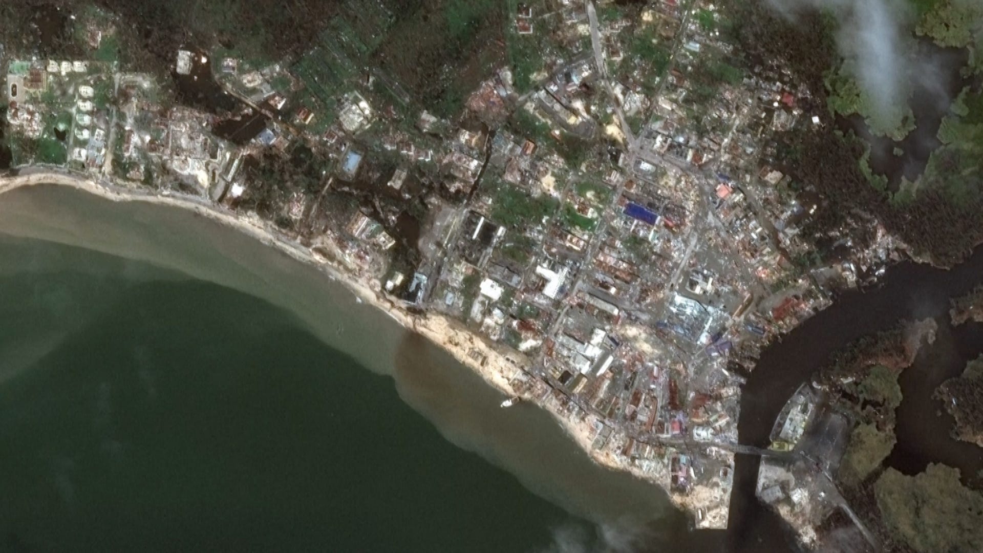 Satellite images show massive damage in Jamaica caused by Hurricane Melissa