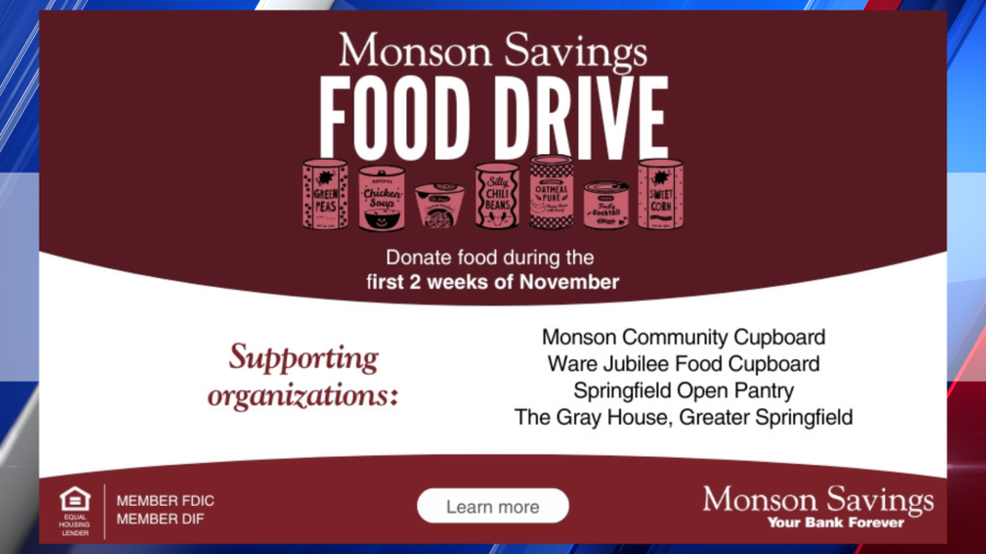 Monson Savings Bank launches two-week food drive to support local pantries