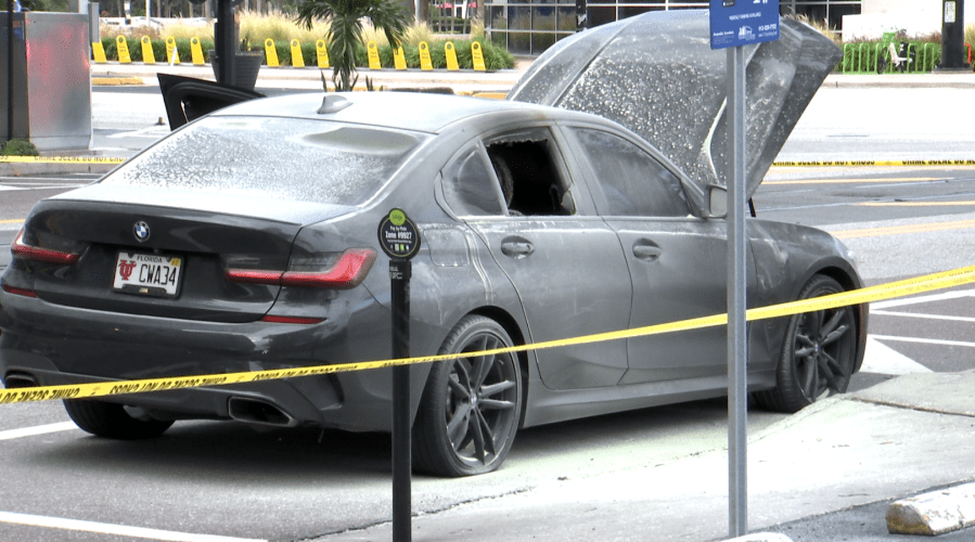 Man accused of stalking ex sets car on fire in downtown Tampa, police say