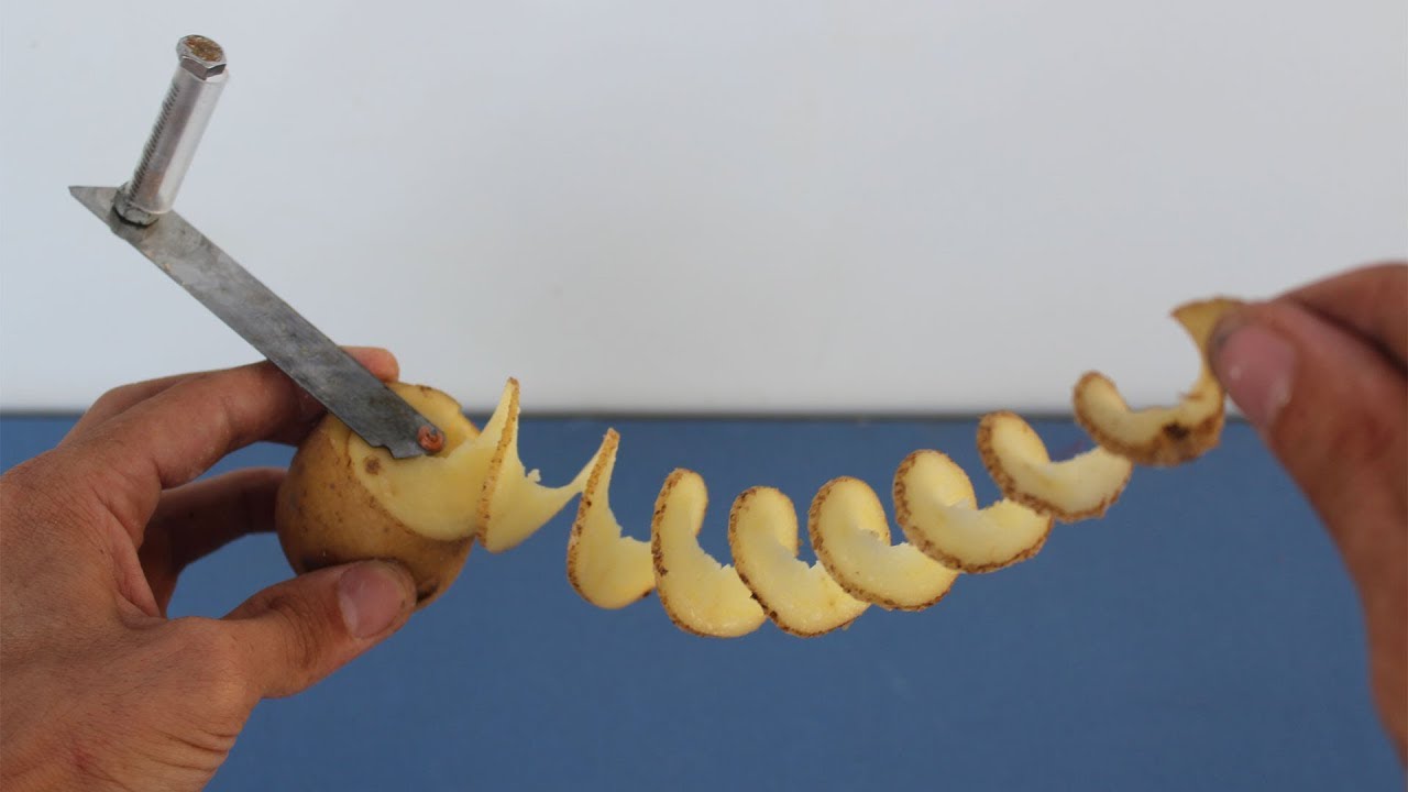 How to Make a simple Spiral Potato Cutting Machine at home