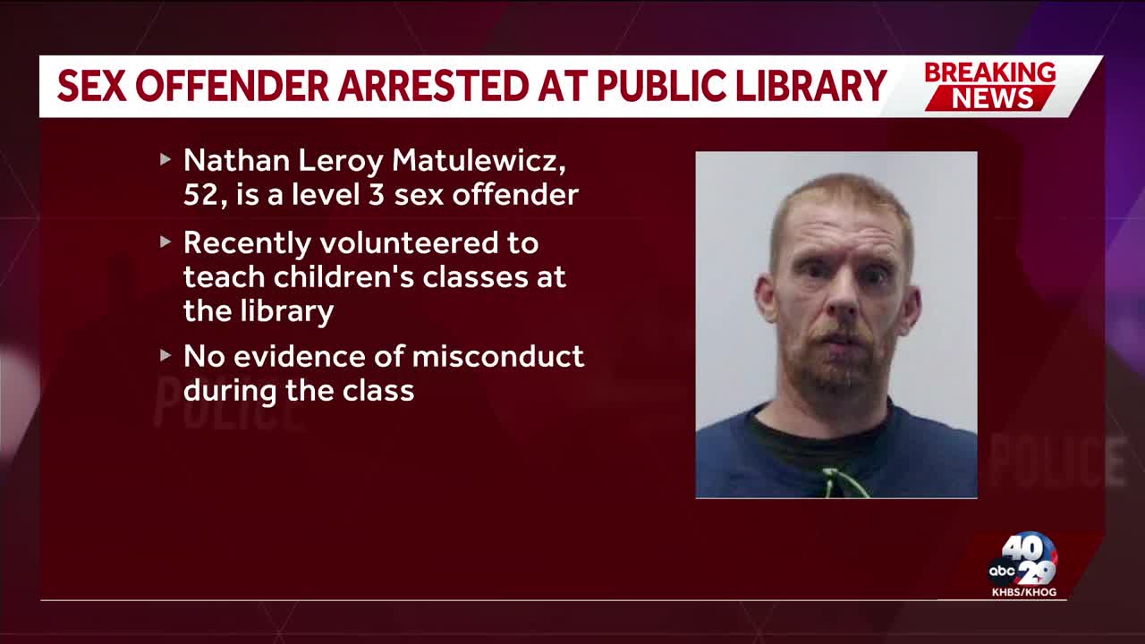 Sex offender arrested after volunteering at Van Buren Library