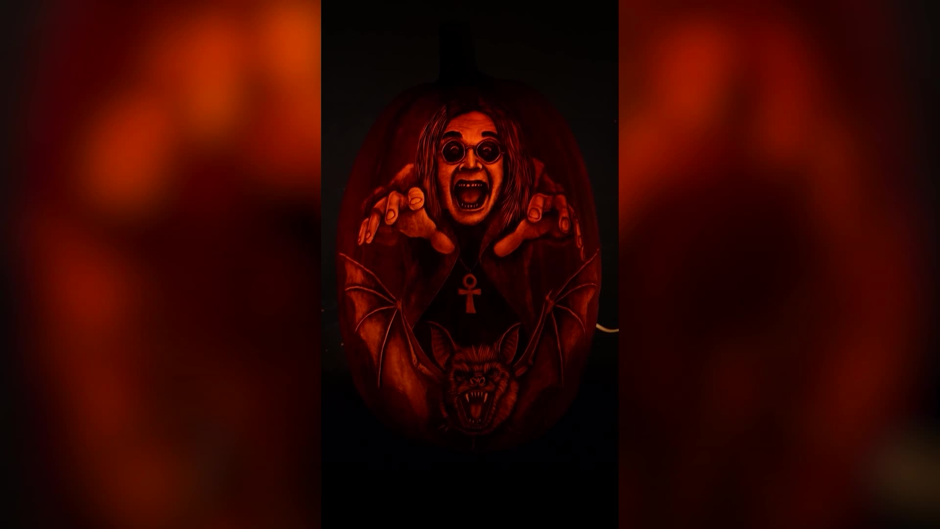 Pumpkin carver who creates portraits of serial killers and horror icons ...
