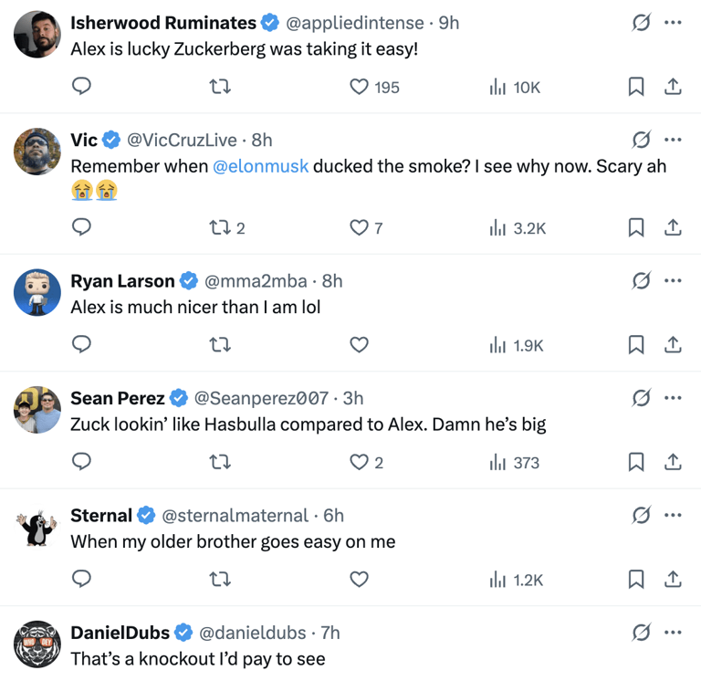 Fans React As Alex Pereira Trains With Mark Zuckerberg – ‘Elon Ducked ...