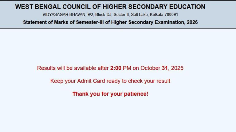 West Bengal WB HS Semester 3 Result 2026 Out Today; Check Class 12th ...