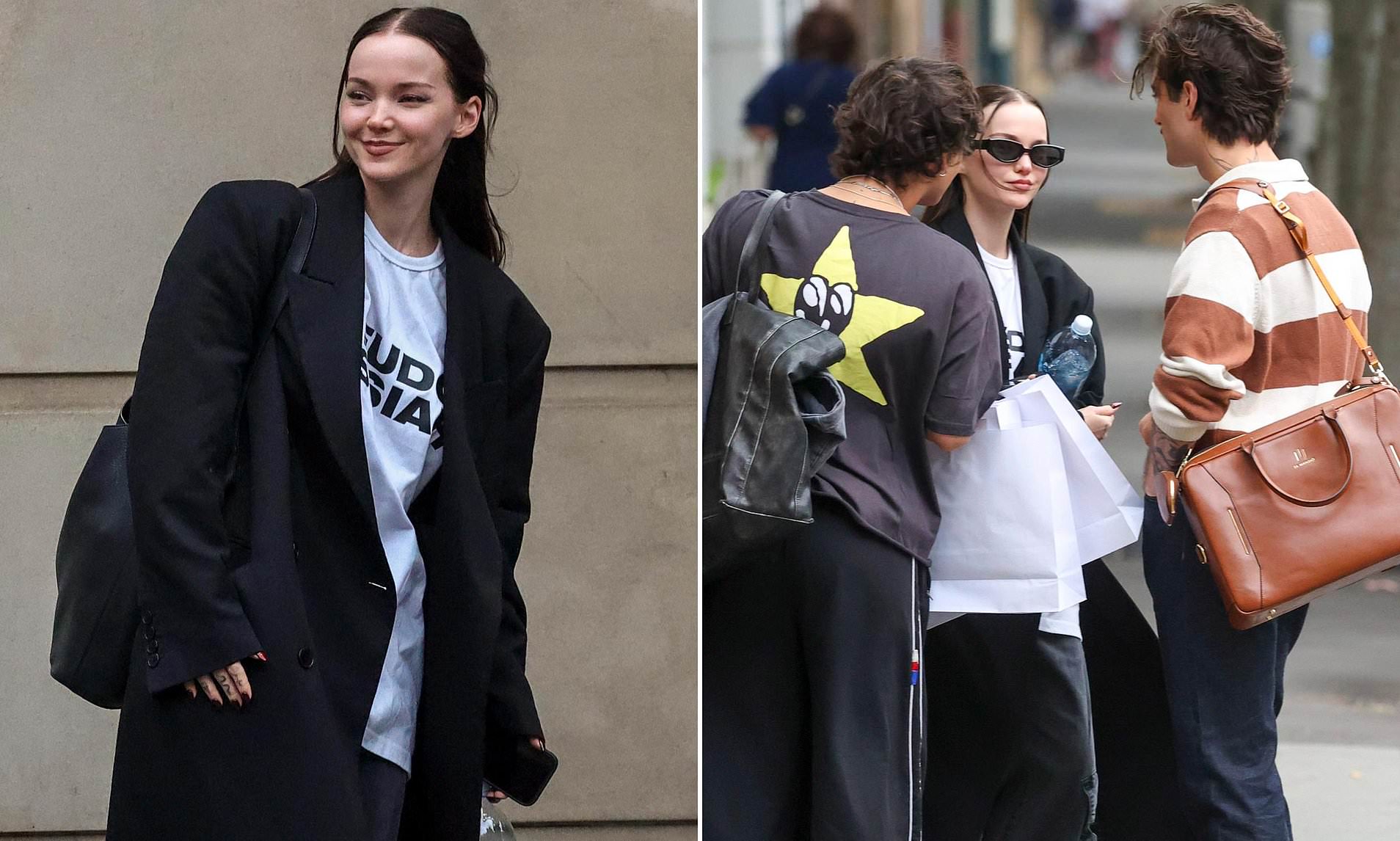 Dove Cameron continues to keep her ring finger hidden in Sydney after ...