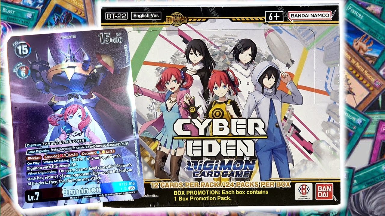 Insane Pulls! Digimon Cyber Eden Bt22 Box Opening!