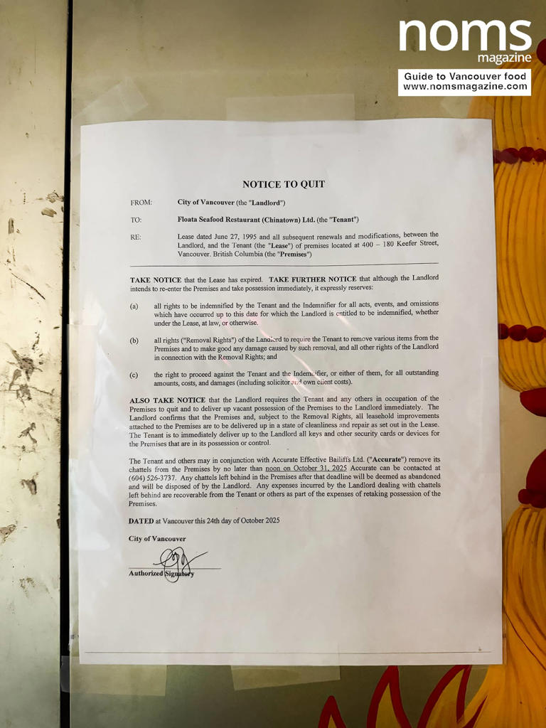 Vancouver's Largest Chinese Restaurant Just Got Its Lease Terminated ...