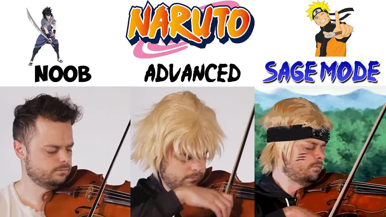 naruto's sadness and sorrow on violin: 5 levels from noob to sage mode