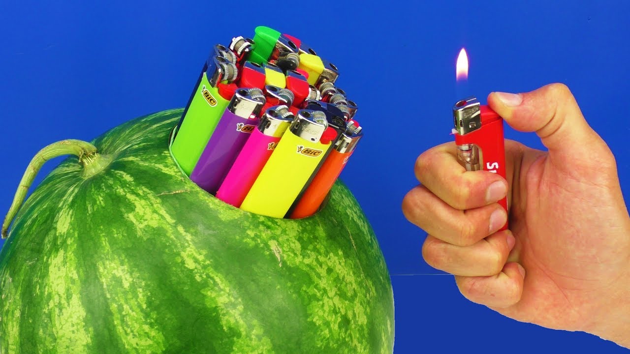 10 smart ideas! Watermelon vs lighters