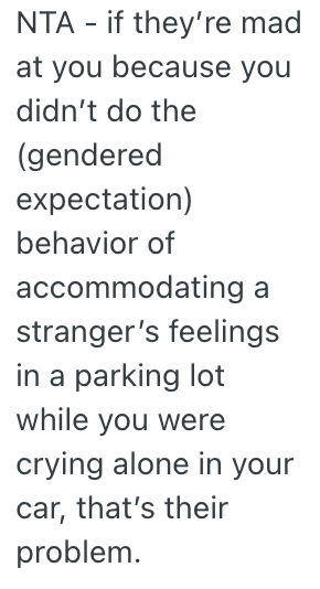 An Upset Shopper Cried In Their Car In A Grocery Store Parking Lot, And ...