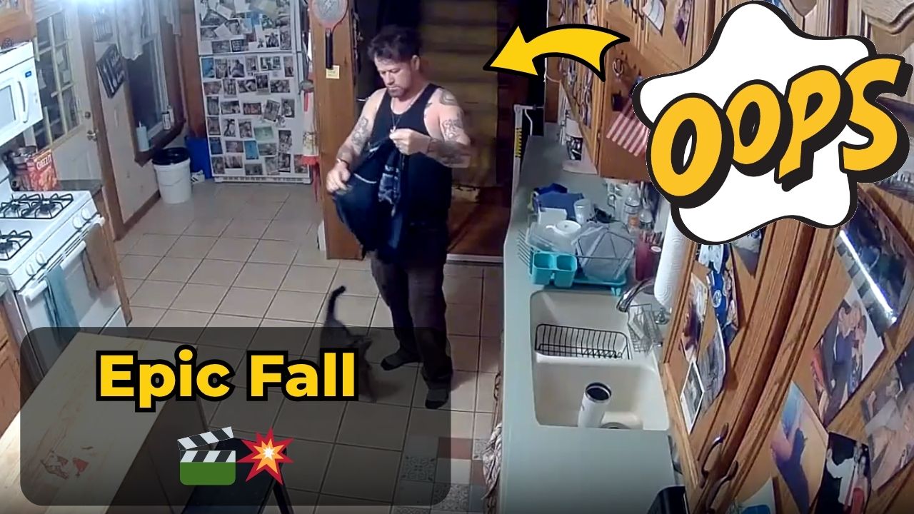 Man feels the pain of affection when cat jumps up to give him a morning hug