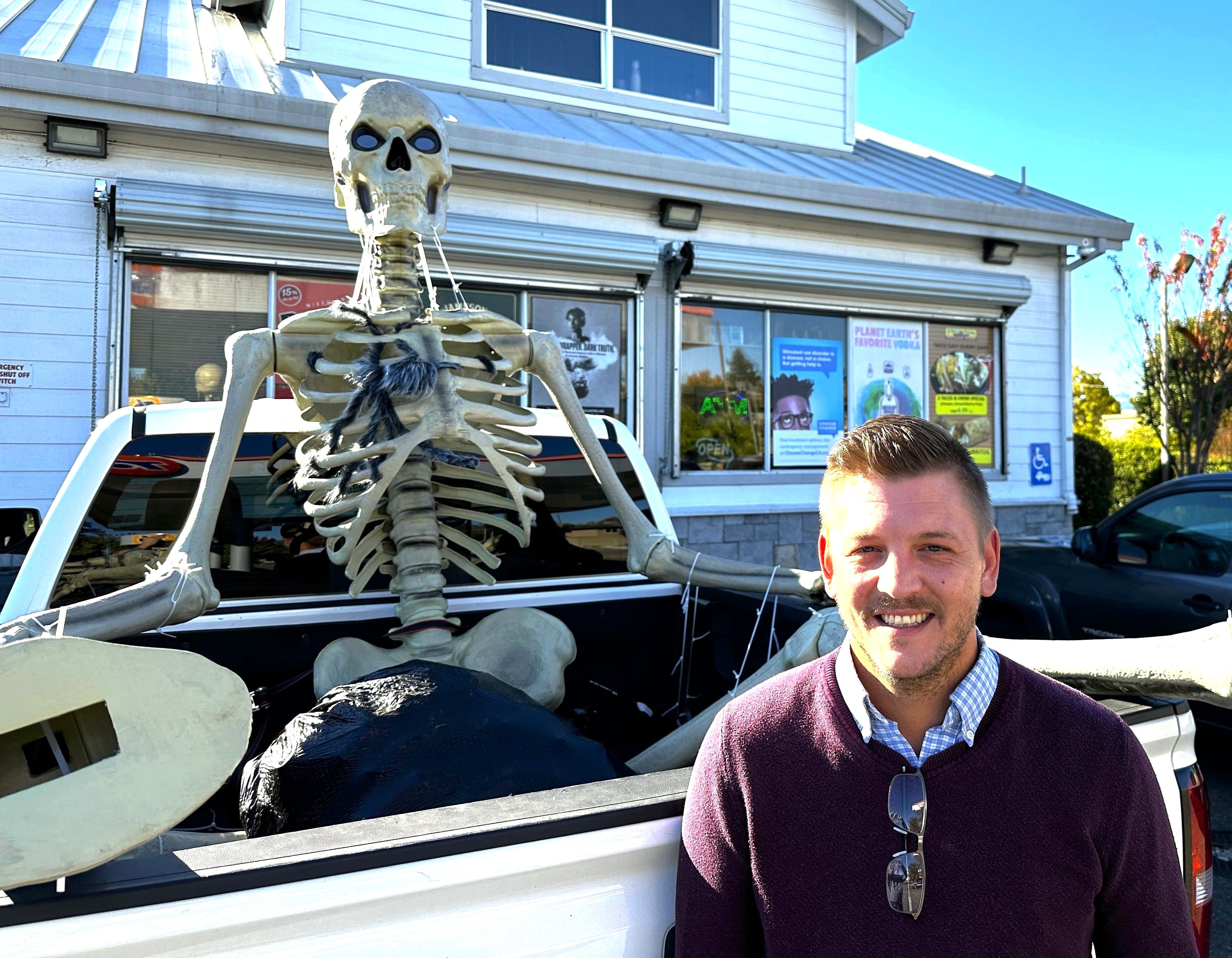 Redding man's giant Halloween prop turns heads wherever he drives