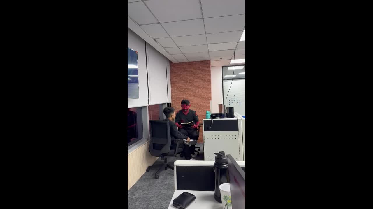 Office worker's Halloween demon costume makes him look a little too ...