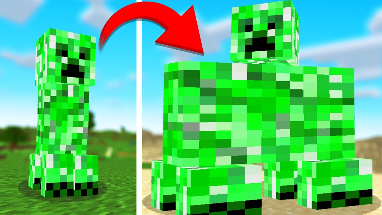 Minecraft mobs if they were wide
