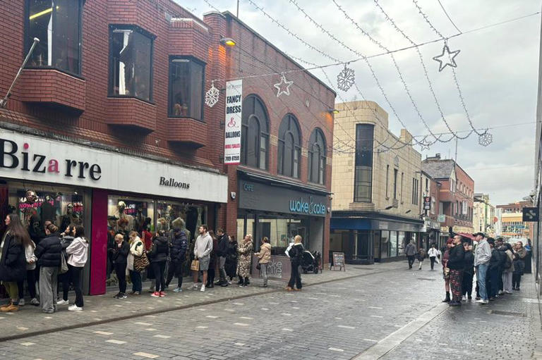Huge queue spotted in Liverpool city centre