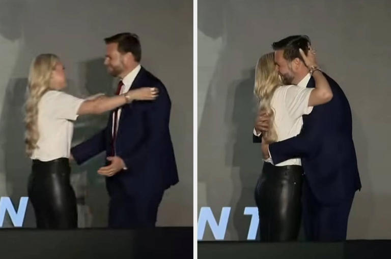 Erika Kirk And JD Vance's Embrace Is Going Viral For Awkward Reasons