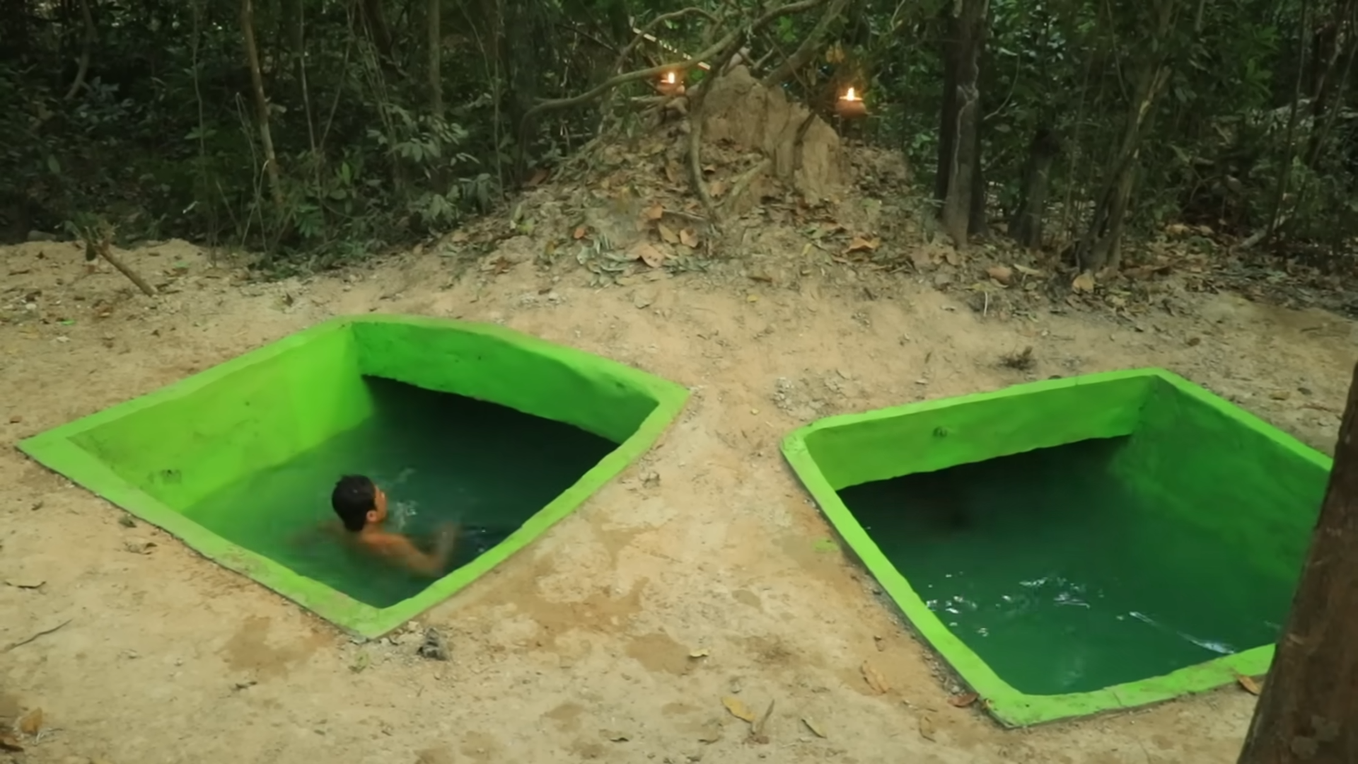 How Two Men Built a Waterslide to an Underground Pool in 35 Hours