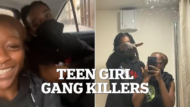 Teenage girl gangsters seen singing after beating man to death