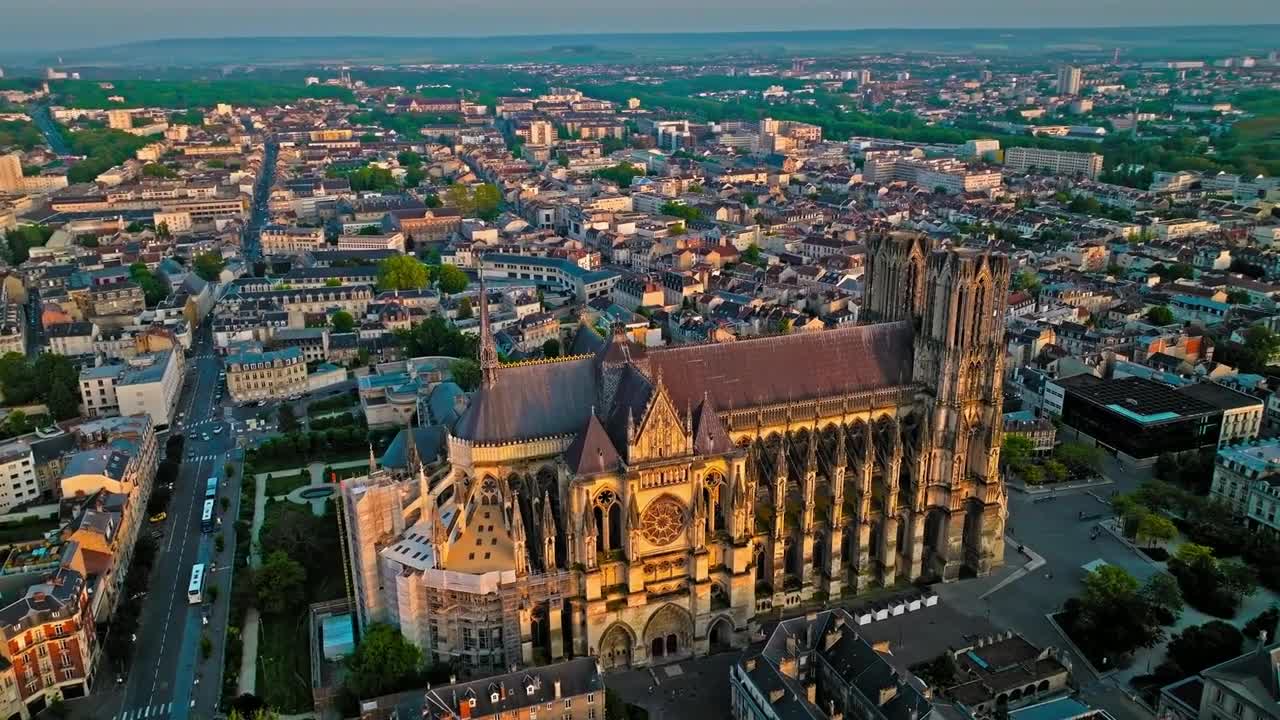 Drone Reveals Reims: Historic French 'Champagne' City