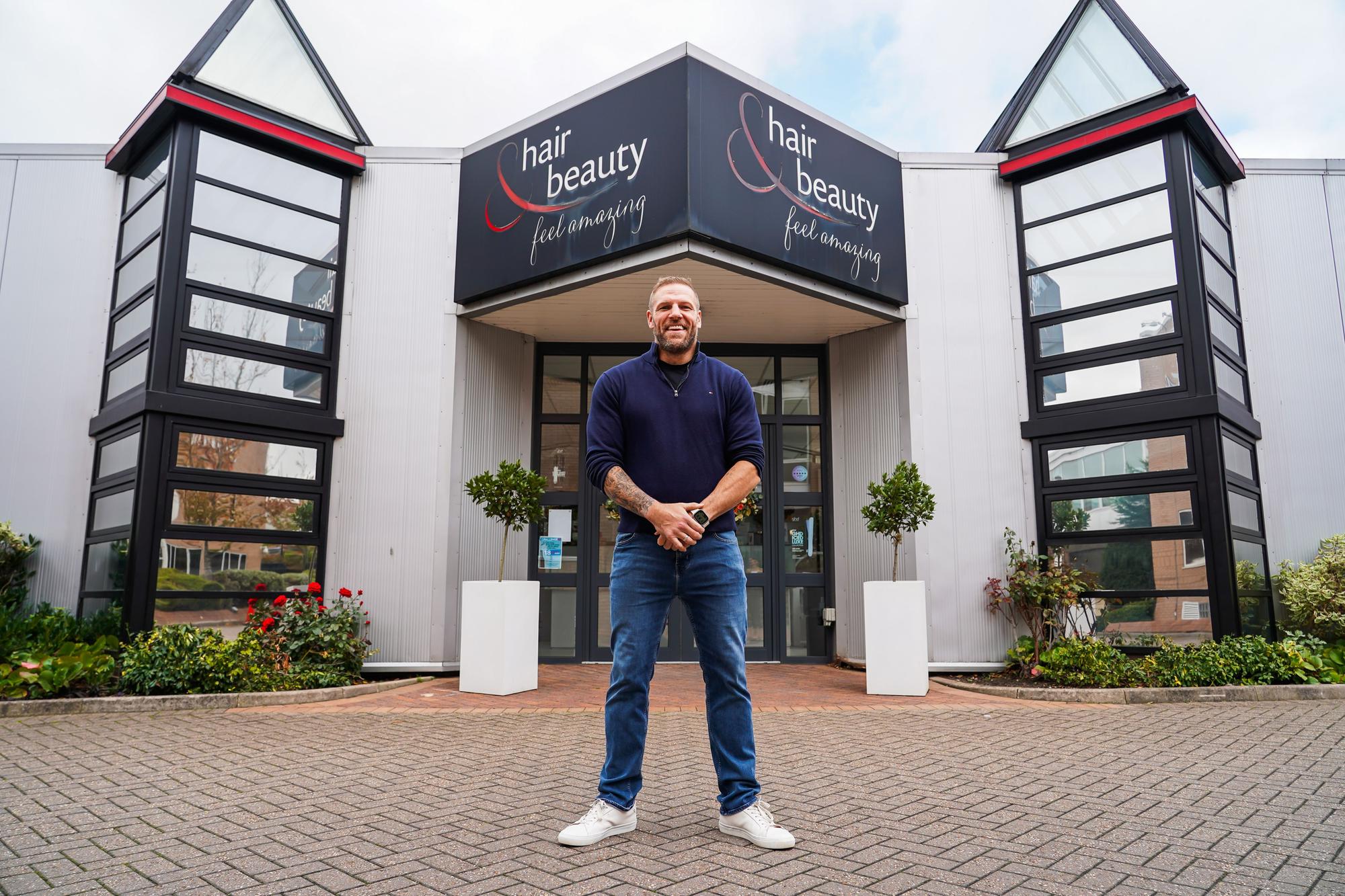 Rugby legend and reality TV star James Haskell visits Derbyshire salon