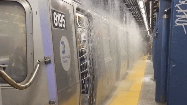 Commuters Soaked as Water Pours Through Subway Station Ceiling