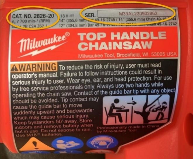 Thousands of Milwaukee chainsaws recalled due to laceration hazard