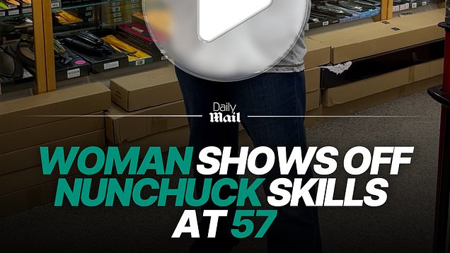 57-year-old grandma shows off nunchuks skills