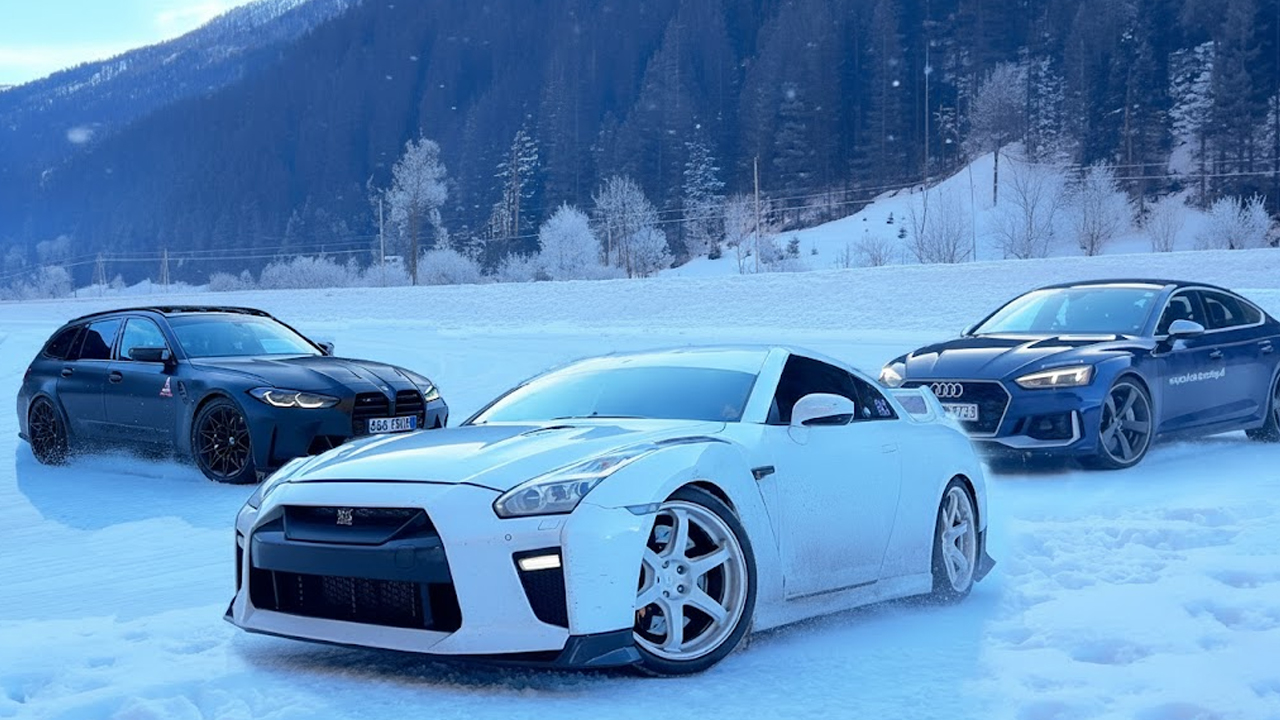 Audi RS5 vs BMW M3 vs Nissan GTR – AWD Performance on Ice