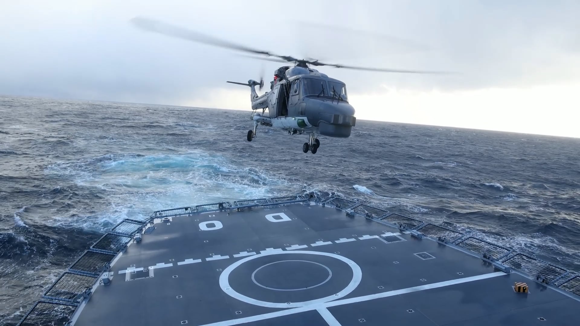 Landing A Military Helicopter On A Moving Ship